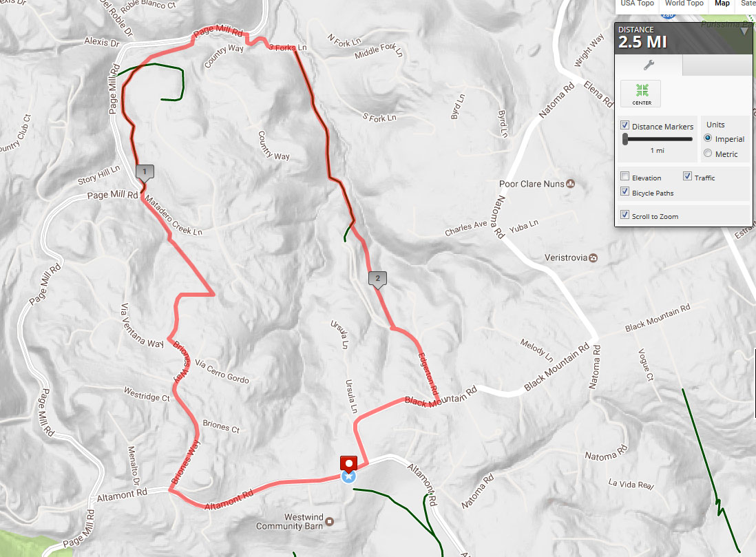 Westwind Barn / Edgerton Loop – Los Altos HILLS Recreation Trail Loops